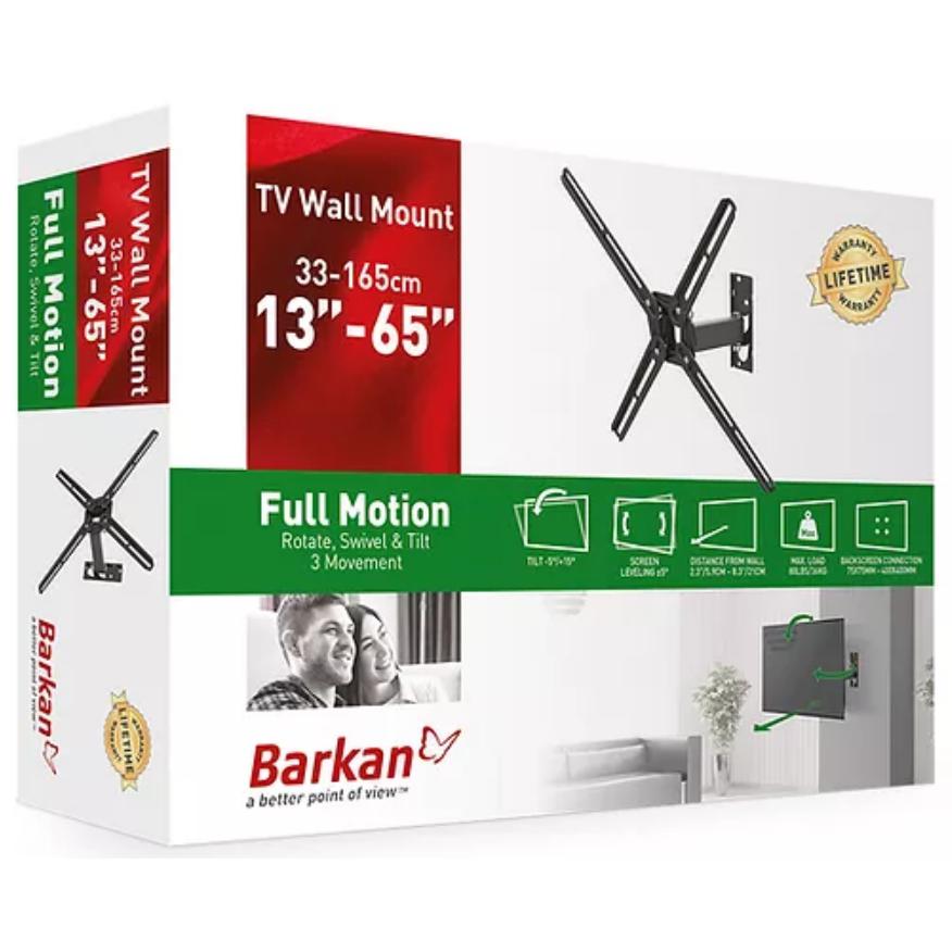 Barkan BM331T TV Wall Mount - 13" - 65" - Full Motion - Extension, Swi – Electro Vision Inc