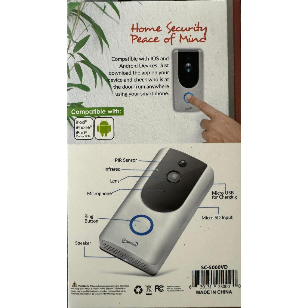 SUPERSONIC SC5000VD - Smart Video Doorbell – Electro Vision Inc